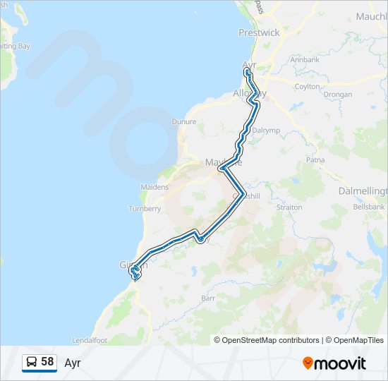 58 Route: Schedules, Stops & Maps - Ayr (Updated)