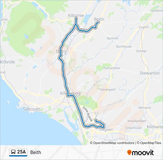 25a Route: Schedules, Stops & Maps - Beith (Updated)