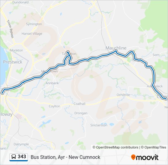 343 Route: Schedules, Stops & Maps - Ayr (Updated)