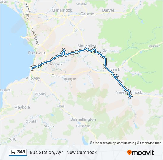 343 Route: Schedules, Stops & Maps - Ayr (Updated)