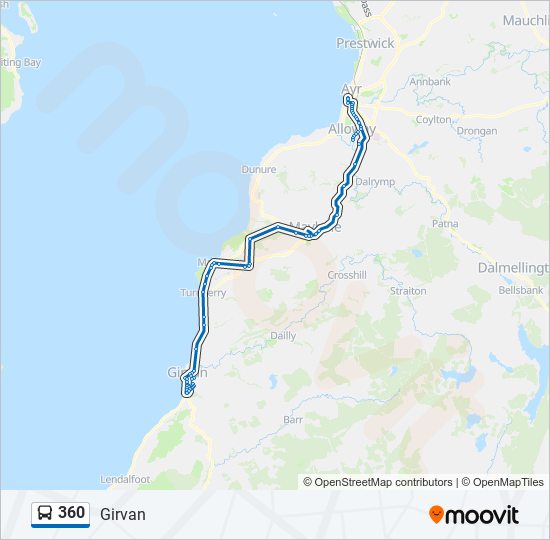 360 Route: Schedules, Stops & Maps - Girvan (Updated)