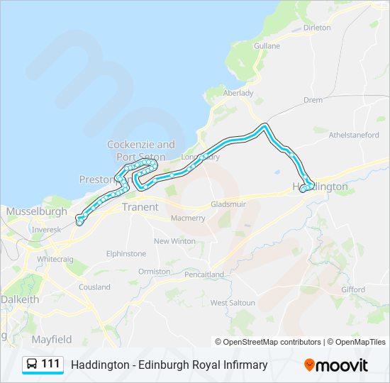 111 Route: Schedules, Stops & Maps - Wallyford (Updated)