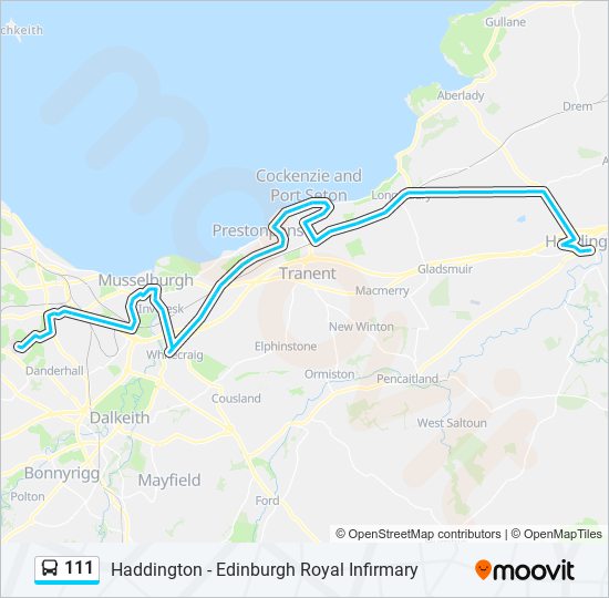 111 Route: Schedules, Stops & Maps - Haddington (Updated)