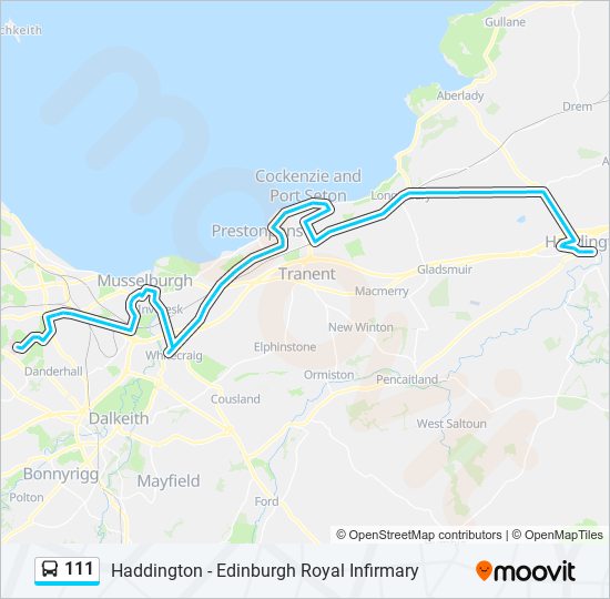 111 Route: Schedules, Stops & Maps - Edinburgh Royal Infirmary (Updated)