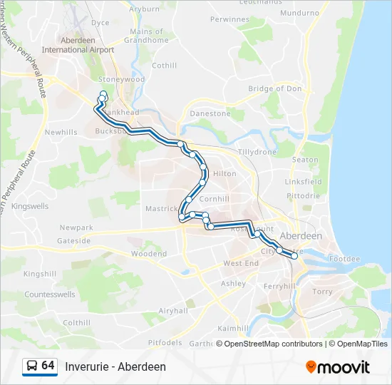 64 Route: Schedules, Stops & Maps - Stoneywood (Updated)