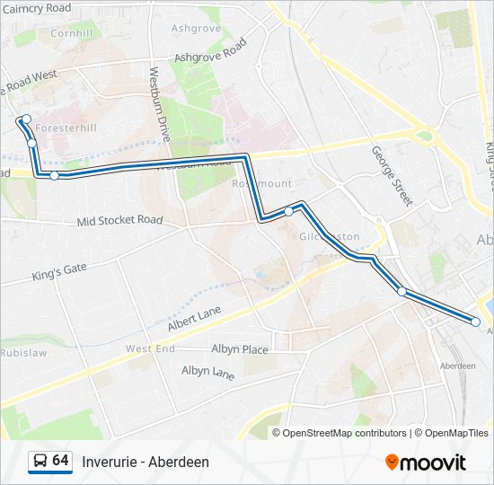 64 Route: Schedules, Stops & Maps - Westburn (Updated)