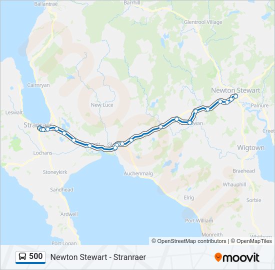 500 Route: Schedules, Stops & Maps - Newton Stewart (Updated)