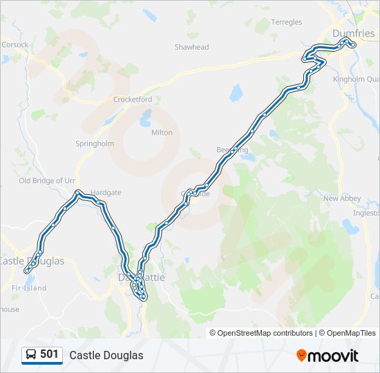 501 Route: Schedules, Stops & Maps - Castle Douglas (Updated)