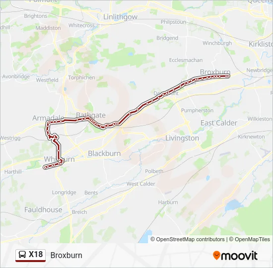X18 Route: Schedules, Stops & Maps - Broxburn (Updated)