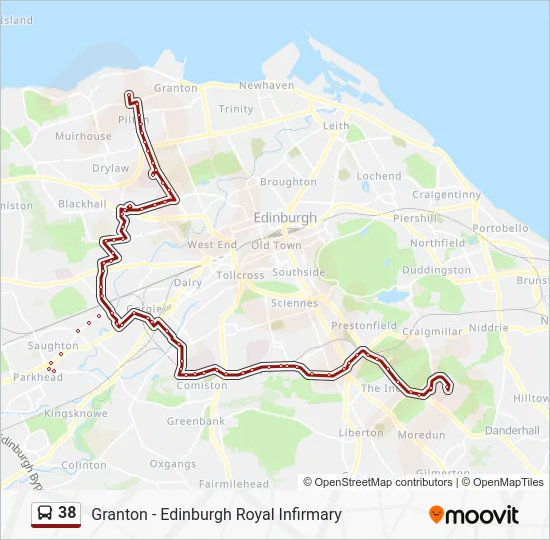 38 Route: Schedules, Stops & Maps - Edinburgh Royal Infirmary (Updated)