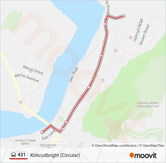 431 Route: Schedules, Stops & Maps - Kirkcudbright (Updated)