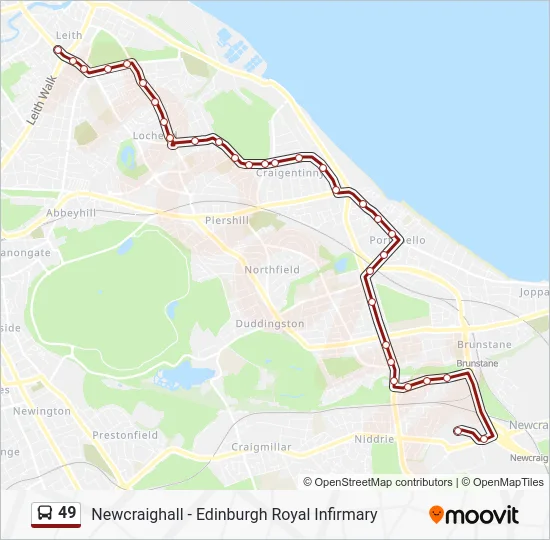 49 Route: Schedules, Stops & Maps - Leith (Updated)