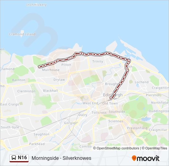 N16 Route: Schedules, Stops & Maps - Edinburgh (Updated)