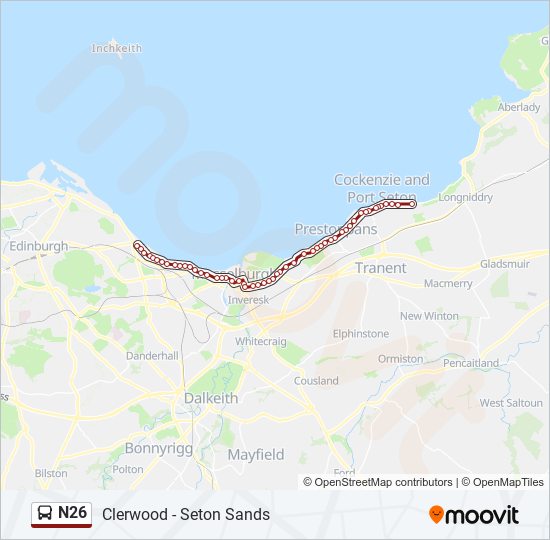 n26 Route: Schedules, Stops & Maps - Portobello (Updated)