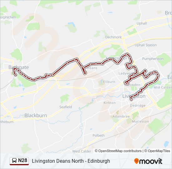 n28 Route: Schedules, Stops & Maps - Livingston (Updated)