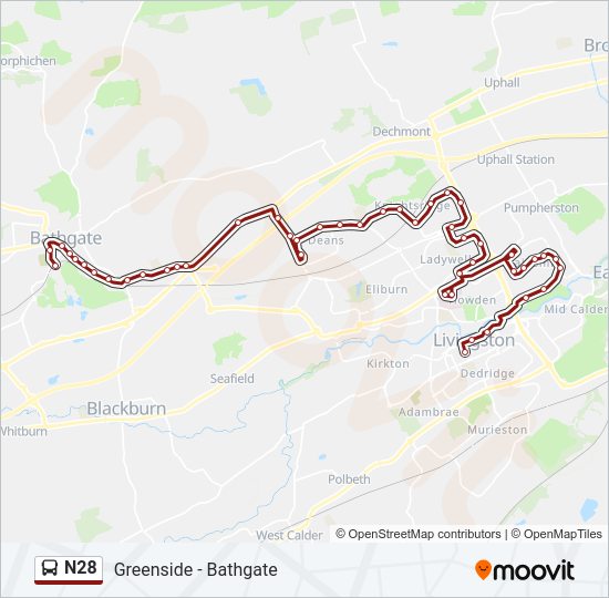 n28 Route: Schedules, Stops & Maps - Livingston (Updated)