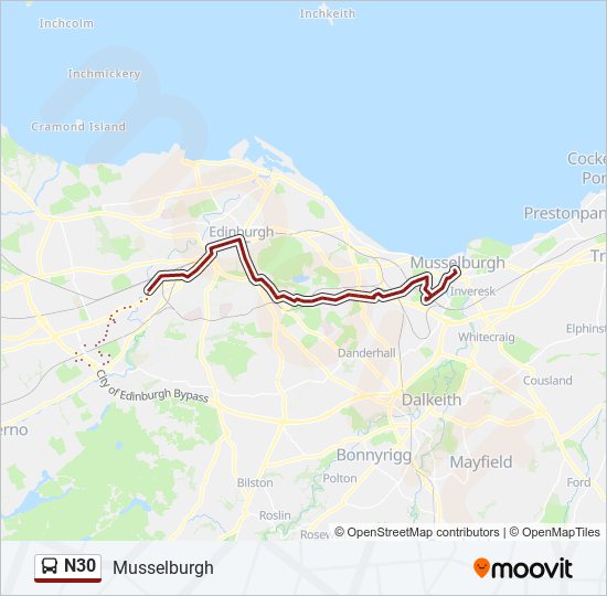 n30 Route: Schedules, Stops & Maps - Musselburgh (Updated)