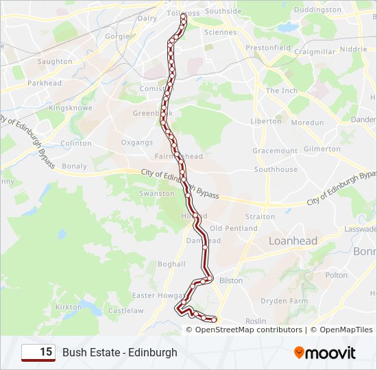 15 Route: Schedules, Stops & Maps - Tollcross (Updated)