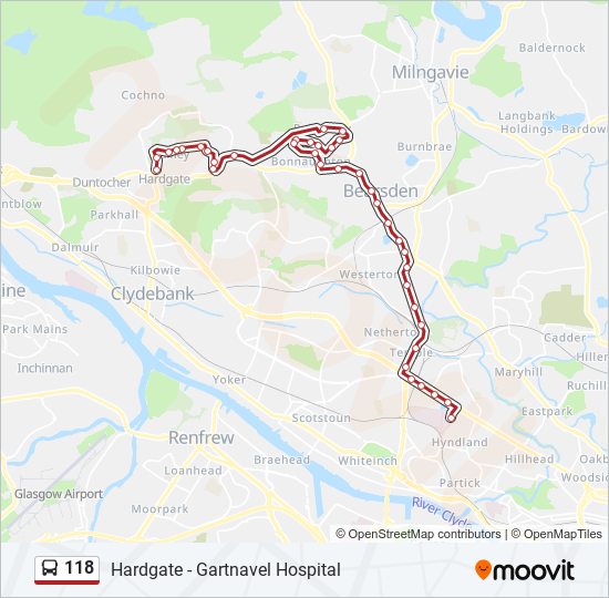 118 Route: Schedules, Stops & Maps - Hardgate (Updated)