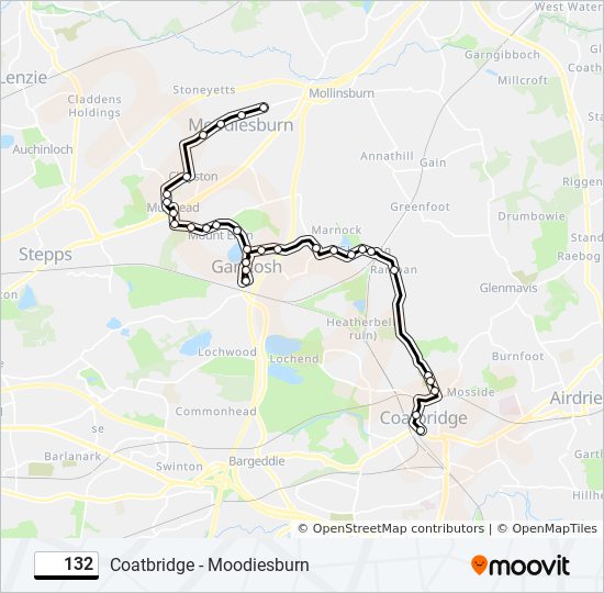132 Route: Schedules, Stops & Maps - Coatbridge (Updated)