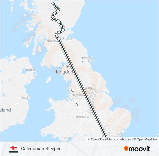 caledonian sleeper Route: Schedules, Stops & Maps - London Euston (Updated)