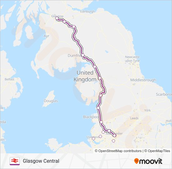 TRANSPENNINE EXPRESS Route: Schedules, Stops & Maps - Glasgow Central ...