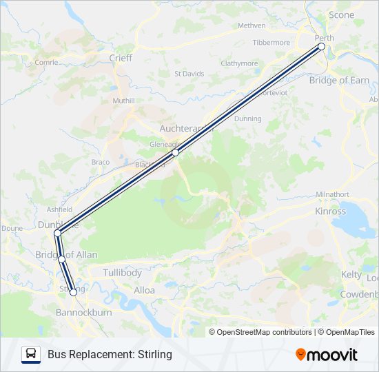 scotrail Route: Schedules, Stops & Maps - Bus Replacement: Stirling ...