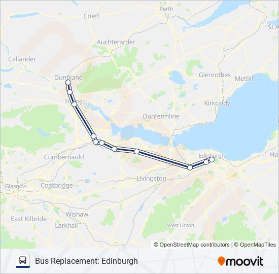 scotrail Route: Schedules, Stops & Maps - Bus Replacement: Edinburgh ...