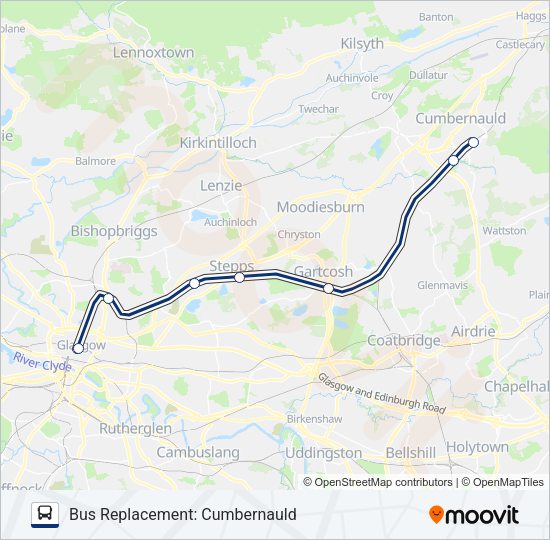 SCOTRAIL Route: Schedules, Stops & Maps - Bus Replacement: Cumbernauld ...