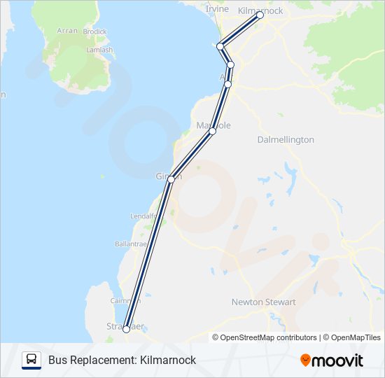 scotrail Route: Schedules, Stops & Maps - Bus Replacement: Kilmarnock ...