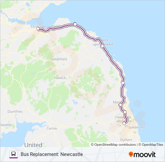 transpennine express Route: Schedules, Stops & Maps - Bus Replacement ...