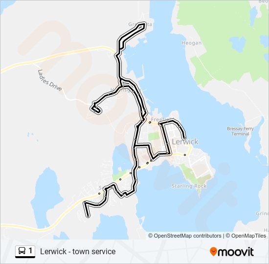 1 Route: Schedules, Stops & Maps - Lerwick (Updated)