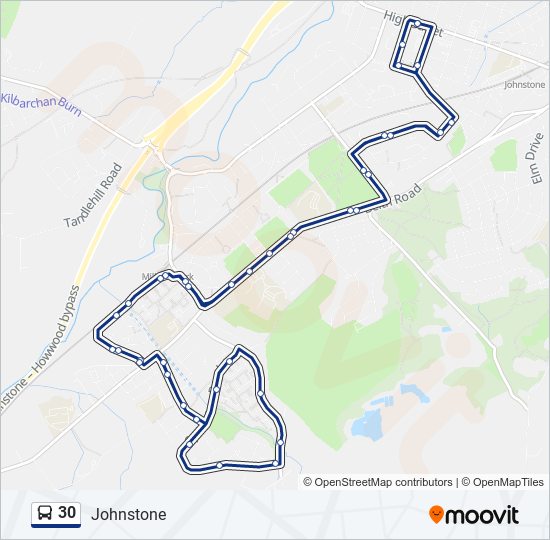 30 Route: Schedules, Stops & Maps - Johnstone (Updated)