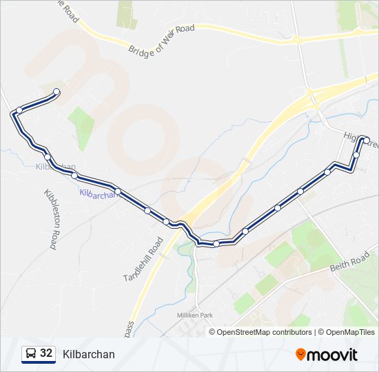 32 Route: Schedules, Stops & Maps - Kilbarchan (Updated)