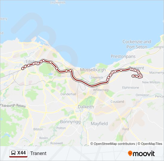X44 Route: Schedules, Stops & Maps - Tranent (Updated)