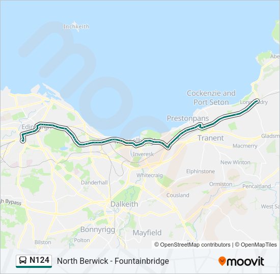 N124 Route: Schedules, Stops & Maps - Longniddry (Updated)