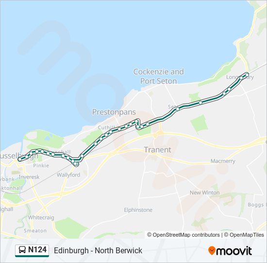 n124 Route: Schedules, Stops & Maps - Musselburgh (Updated)