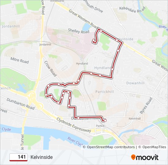141 Route: Schedules, Stops & Maps - Kelvinside (Updated)