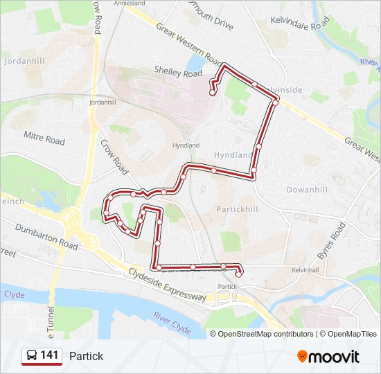 141 Route: Schedules, Stops & Maps - Partick (Updated)