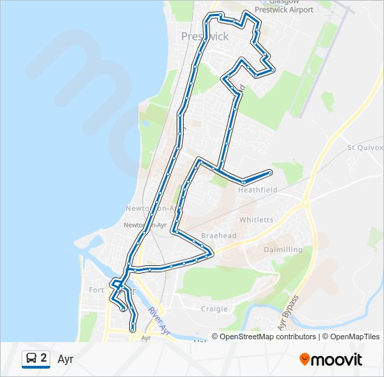 2 Route: Schedules, Stops & Maps - Ayr (Updated)