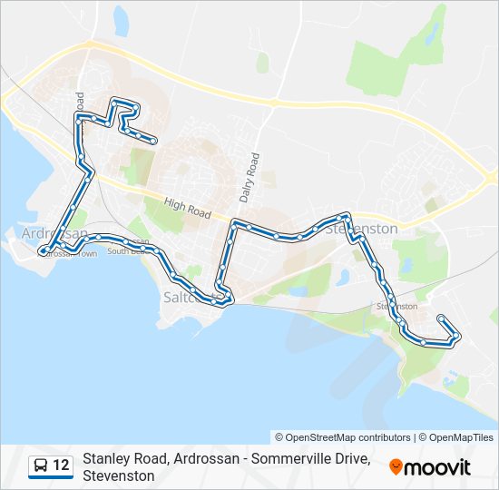 12 Route: Schedules, Stops & Maps - Stevenston (Updated)