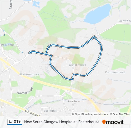 X19 Route: Schedules, Stops & Maps - Easterhouse (Updated)