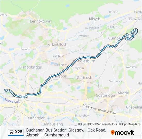 X25 Route: Schedules, Stops & Maps - Hillhead (Updated)