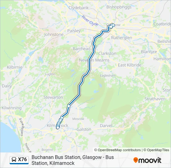 X76 Route: Schedules, Stops & Maps - Glasgow (Updated)