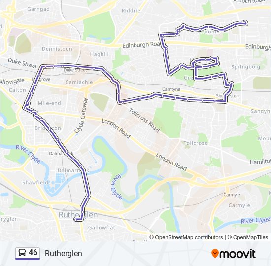 46 Route: Schedules, Stops & Maps - Rutherglen (Updated)