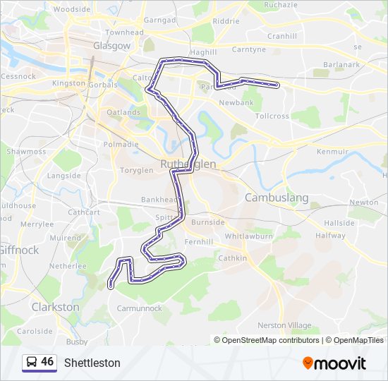 46 Route: Schedules, Stops & Maps - Shettleston (Updated)