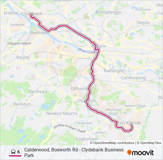 6 Route: Schedules, Stops & Maps - East Kilbride (Updated)