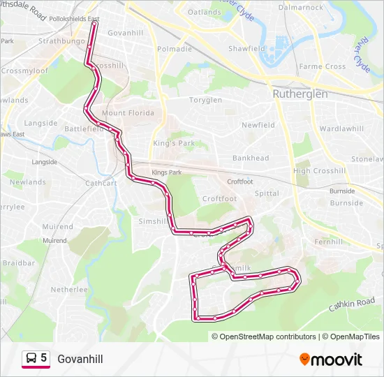 5 Route: Schedules, Stops & Maps - Govanhill (Updated)