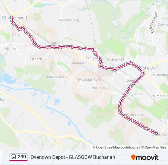 240 Route: Schedules, Stops & Maps - Motherwell (Updated)