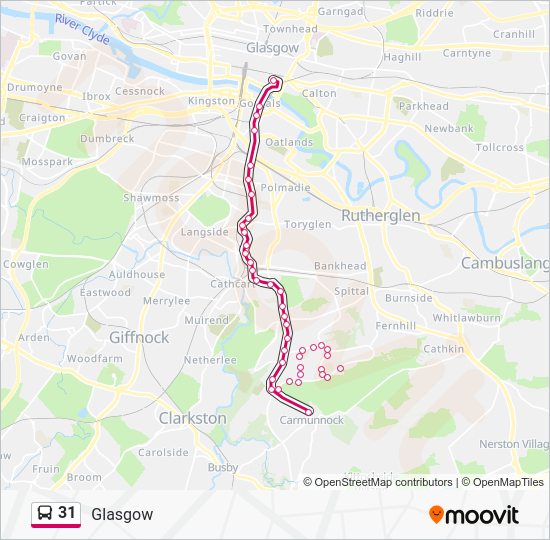 31 Route: Schedules, Stops & Maps - Glasgow (Updated)
